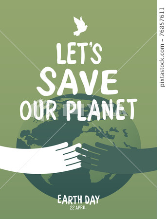 Multi ethnic hands embrace the earth.Earth day... - Stock Illustration ...