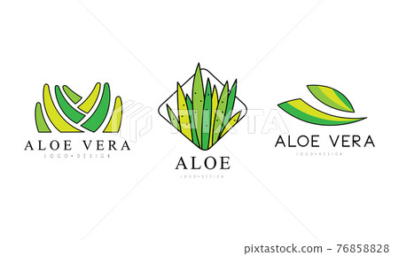 Aloe Vera Logo Set, Organic Products,... - Stock Illustration [76858828 ...