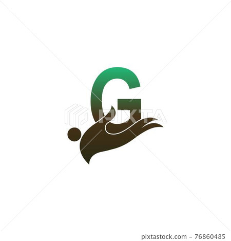 Letter G logo icon with people hand design... - Stock Illustration ...