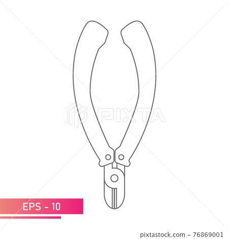 Wire cutters, for the electrician. Linear... - Stock Illustration ...