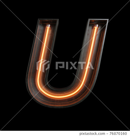 Neon Light Alphabet U with clipping path - Stock Illustration [76870160 ...