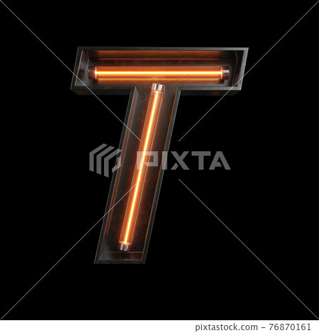 Neon Light Alphabet T with clipping path - Stock Illustration [76870161 ...