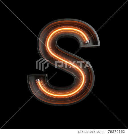 Neon Light Alphabet S with clipping path - Stock Illustration [76870162 ...