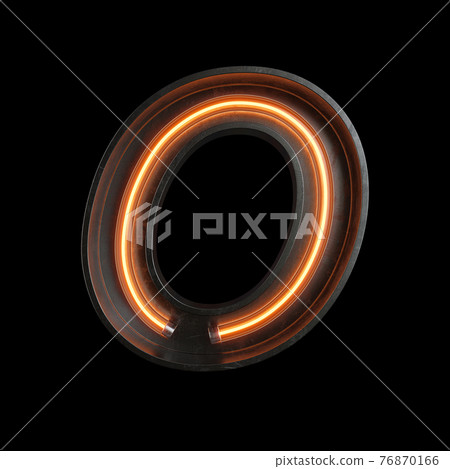 Neon Light Alphabet O with clipping path - Stock Illustration [76870166 ...