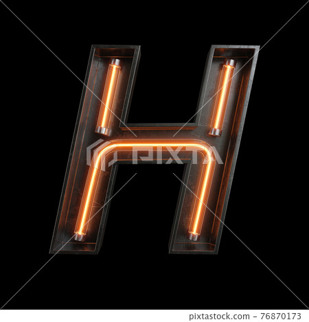 Neon Light Alphabet H with clipping path - Stock Illustration [76870173 ...