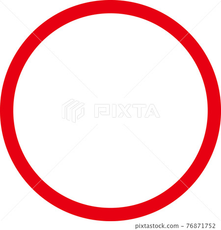 A thin red circle with a line that is easy to... - Stock Illustration ...