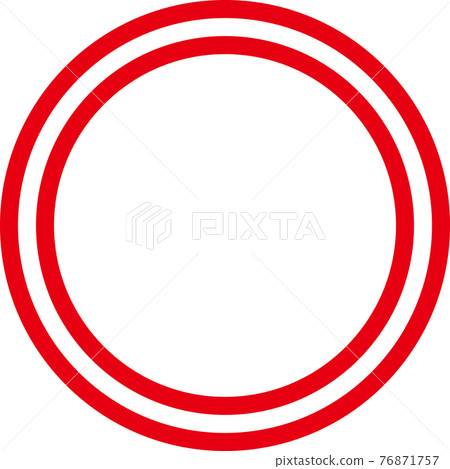 A thin red double circle with a thin line that... - Stock Illustration ...