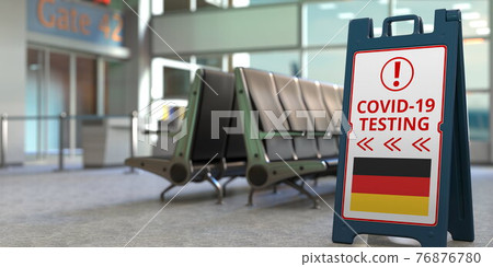 Flag of Germany and COVID-19 testing text on a... - Stock Illustration ...