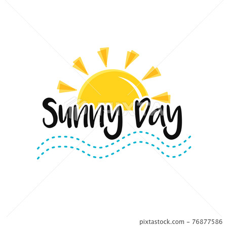 Sun, sea end text Sunny Day. Concept of summer... - Stock Illustration ...