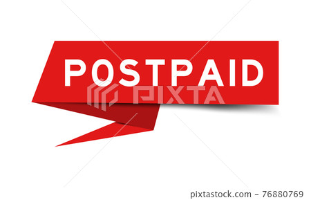 Paper speech banner with word postpaid in red... - Stock Illustration ...