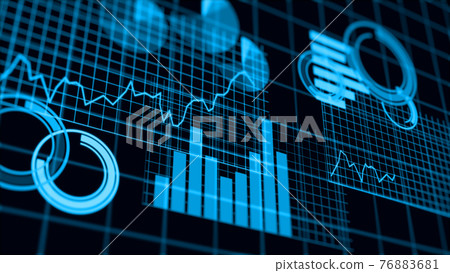 Black and blue digital graph image CG background - Stock Illustration ...