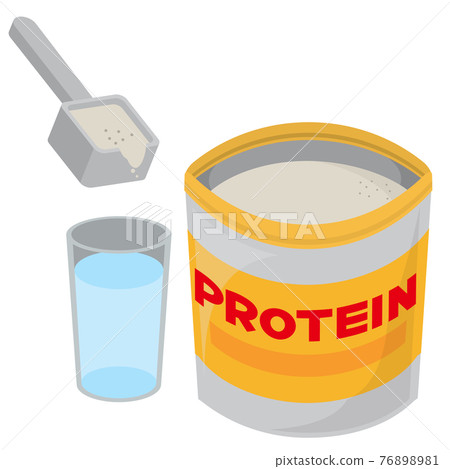 Illustration of dissolving protein powder in water - Stock Illustration ...