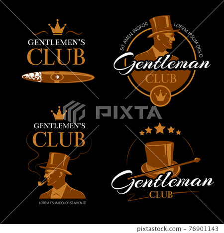Pipe mens club vector gentlemen logos set - Stock Illustration ...