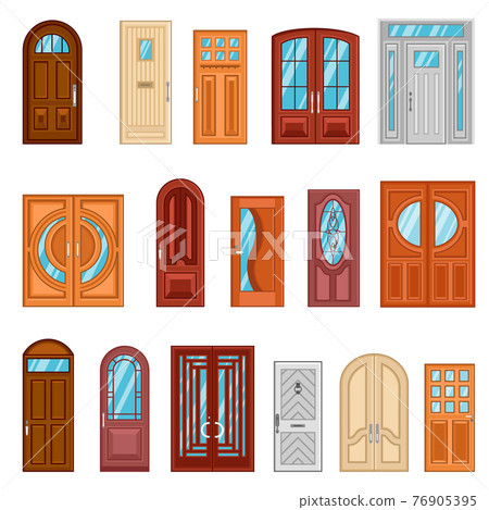 Set Of Detailed Colorful Front Doors - Stock Illustration [76905395 ...