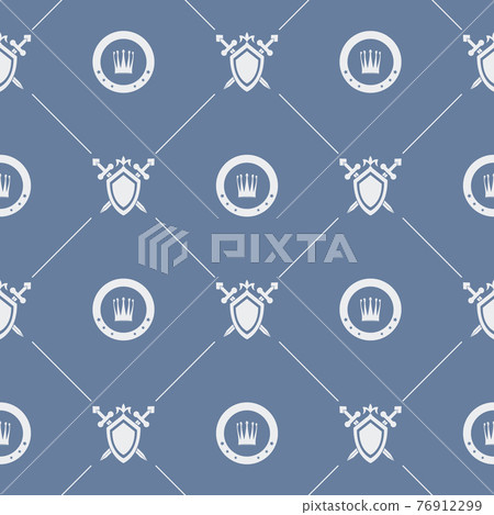 Seamless pattern crown with sword and shield - Stock Illustration ...