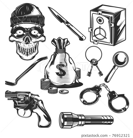 Set of thief elements for creating your own... - Stock Illustration ...