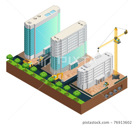 Construction Isometric Composition - Stock Illustration [76913602] - PIXTA