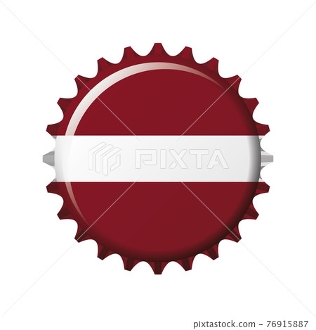 National flag of Latvia on a bottle cap. Vector... - Stock Illustration ...