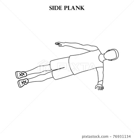 Side plank exercise strength workout vector... - Stock Illustration ...