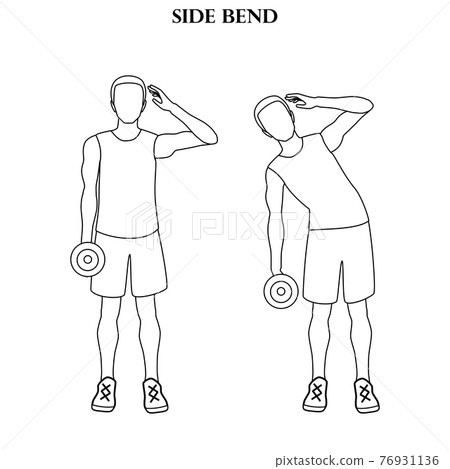 Side bend exercise strength workout vector... - Stock Illustration ...