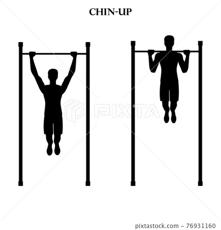 Chin-up exercise strength workout vector... - Stock Illustration ...