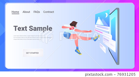 woman developer creating mobile website ui web... - Stock Illustration [76931205] - PIXTA