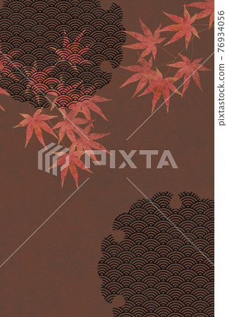 Autumn leaves maple Japanese pattern background - Stock Illustration ...