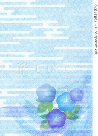 Asagao summer greetings Japanese pattern... - Stock Illustration ...