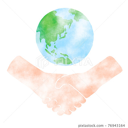 Handshake and Earth - Stock Illustration [76943164] - PIXTA