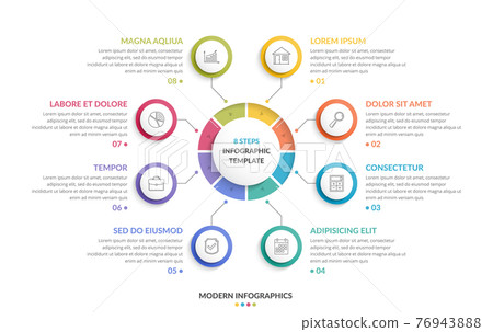 Circle Infographics - Eight Elements - Stock Illustration [76943888 ...
