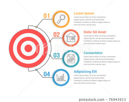 Infographic Template with Target - Stock Illustration [76943913] - PIXTA