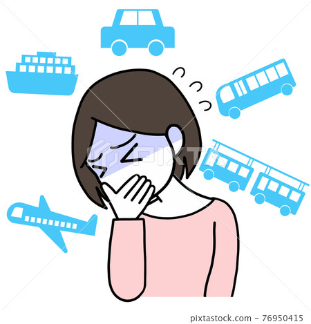 Motion sickness nausea woman - Stock Illustration [76950415] - PIXTA