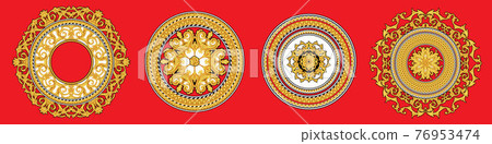 Set of golden rosettes 1 - Stock Illustration [76953474] - PIXTA