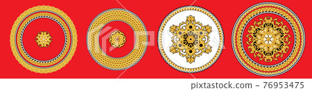 Set of golden rosettes 1 - Stock Illustration [76953475] - PIXTA