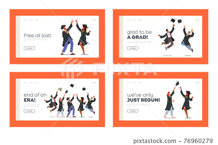 Finish University Education Landing Page... - Stock Illustration ...