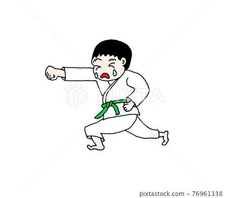 A boy who cries during karate training - Stock Illustration [76961338 ...