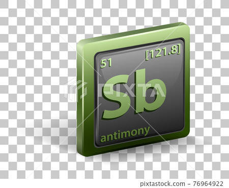 Antimony chemical element. Chemical symbol with... - Stock Illustration ...