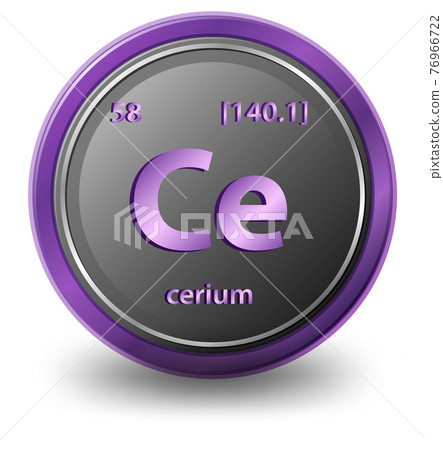 Cerium chemical element. Chemical symbol with... - Stock Illustration ...