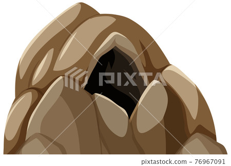 Isolated stone cave on white background - Stock Illustration [76967091 ...