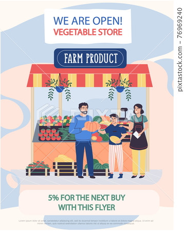 Opening of shop with farm products concept.... - Stock Illustration ...