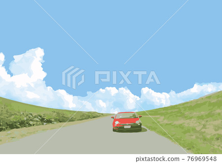 Refreshing summer blue sky drive - Stock Illustration [76969548] - PIXTA