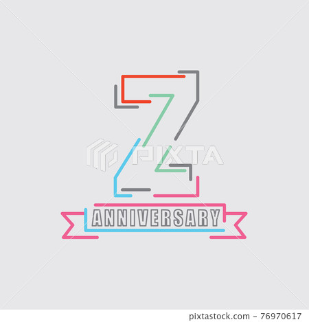 2th Years Anniversary Logo Birthday Celebration... - Stock Illustration ...