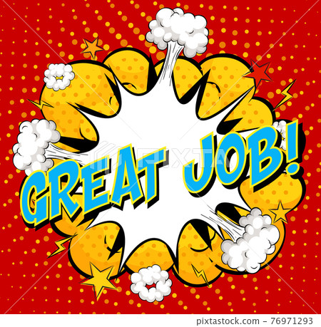 Word great job on comic cloud explosion background - Stock Illustration ...
