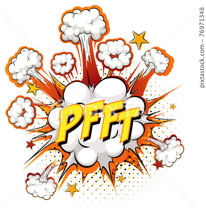 PFFT text on comic cloud explosion isolated on... - Stock Illustration ...