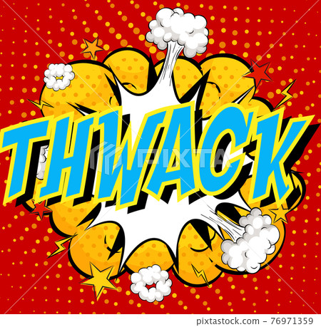 Word Thwack on comic cloud explosion background - Stock Illustration ...
