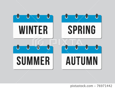 Pages calendar - winter, spring, summer and autumn - Stock Illustration ...