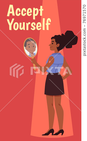 Accept yourself concept of banner with... - Stock Illustration ...