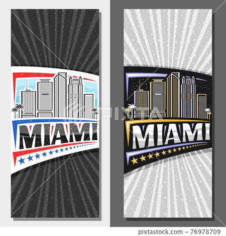 Vector vertical templates for Miami - Stock Illustration [76978709] - PIXTA