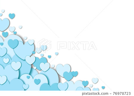 Heart frame material Large and small light blue... - Stock Illustration ...