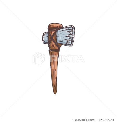Prehistoric stone axe, primitive ancient tool... - Stock Illustration ...